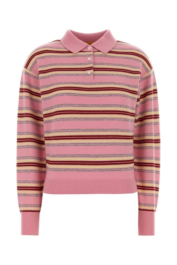 Guest In Residence Embroidered Cashmere Collegiate Polo Shirt - White