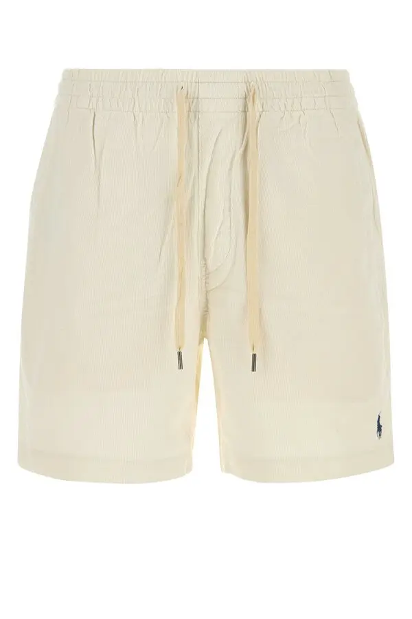 Polo Ralph Lauren Corduroy Bermuda Shorts With Embroidered Logo - White