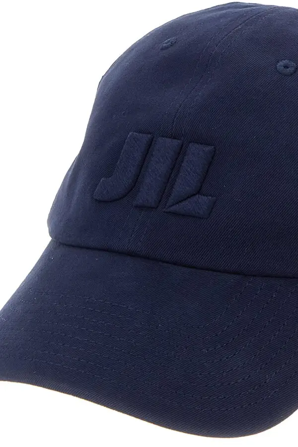 JIL SANDER Navy Twill Baseball Cap
