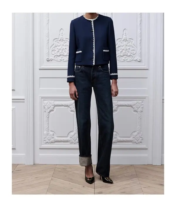 Dior Cropped Jacket With Lace Trim