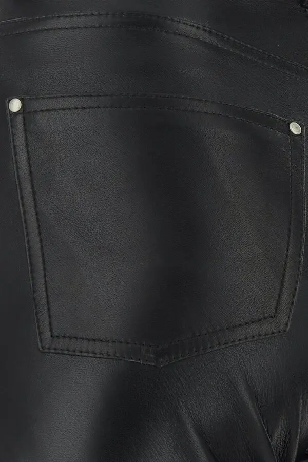 DURAZZI MILANO Pebble Leather Cut-out Detail Trousers