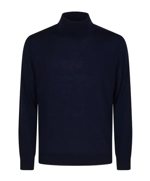 Canali Mock-neck Knitted Sweater - Black