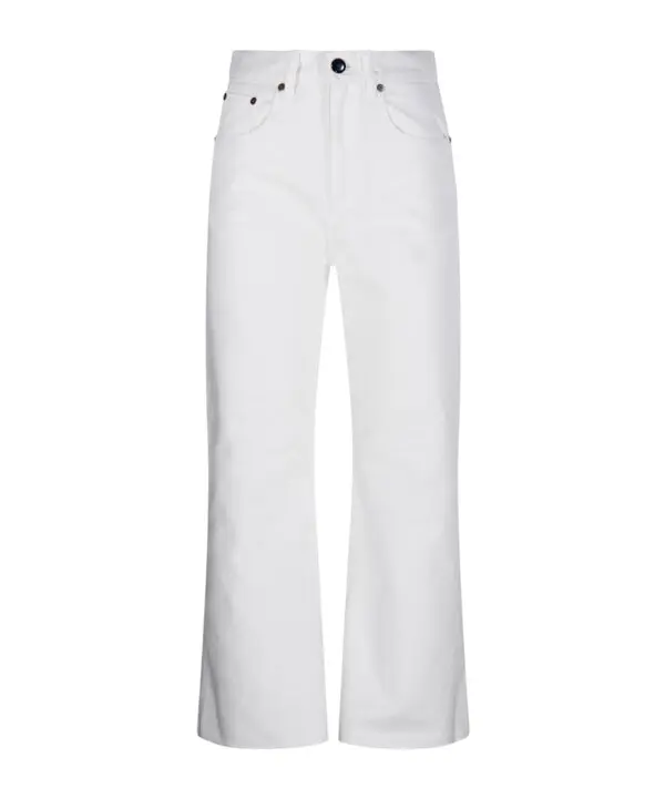 Victoria Beckham Wide-leg Nine-quarter Jeans - Washed White