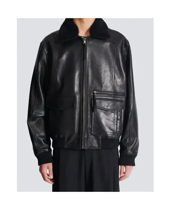 Balmain Aviator Zip-up Bomber Jacket