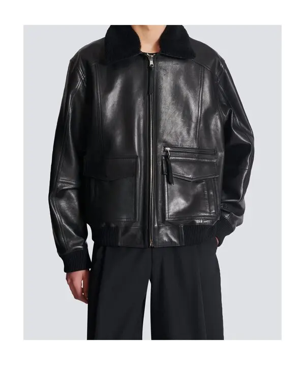 Balmain Aviator Zip-up Bomber Jacket