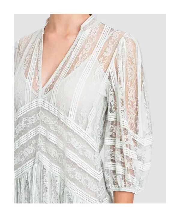 TWINSET Lace V-neck Mini Dress