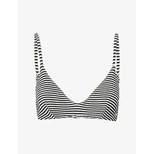 TALA Crinkle Scoop Underwired Bikini Top - Ivory/black