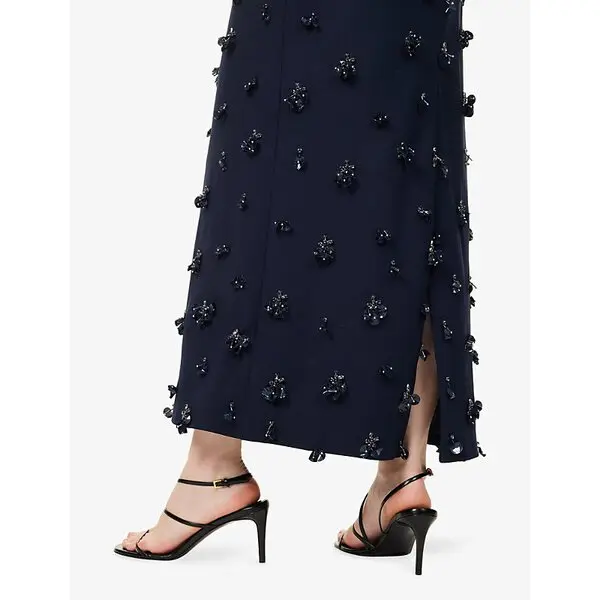Simkhai Claudia Jewel-embellished Woven Midi Dress - Midnight