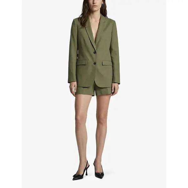 The Kooples High-rise Linen Shorts