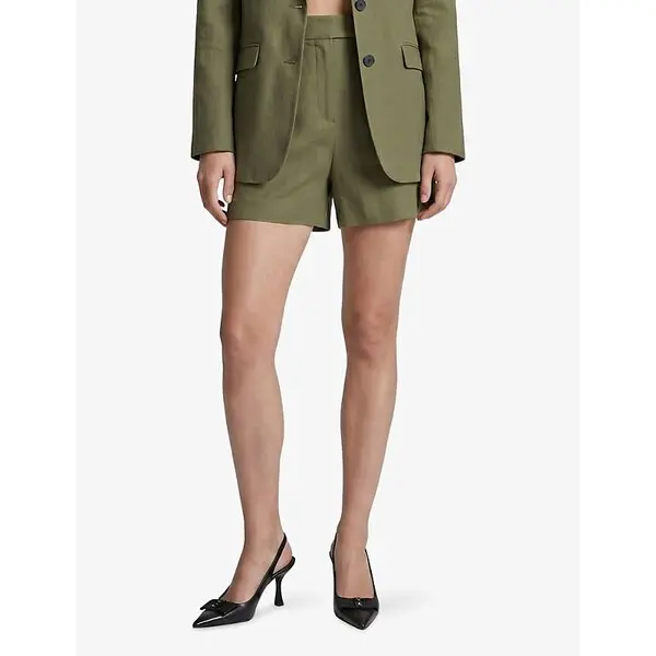 The Kooples High-rise Linen Shorts