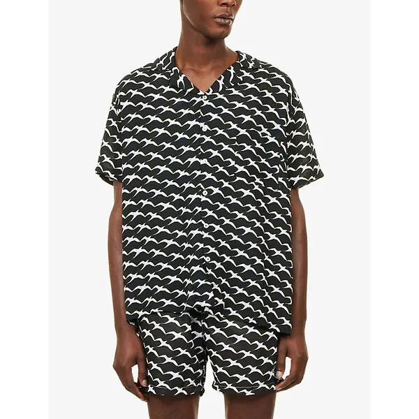 ARRELS BARCELONA Birds Graphic-print Woven Shirt
