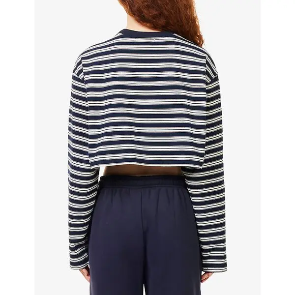 RU & ROCKA Striped Cropped T-shirt