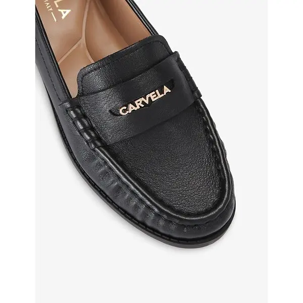 Carvela Leather Loafers With Logo Embellishment - Black
