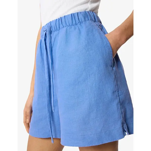 Whistles Drawstring Elasticated-waist Linen Shorts