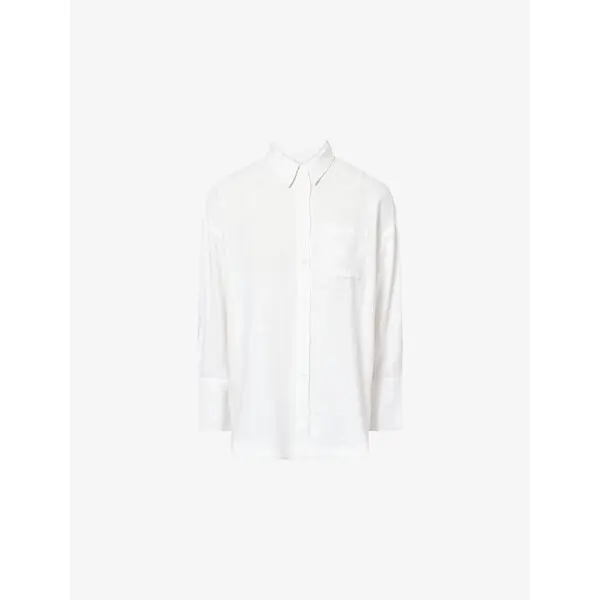 TALA Soft Long-sleeve Linen-blend Shirt - Ivory