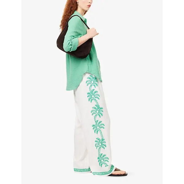 Rails Emmie Embroidered Linen Trousers