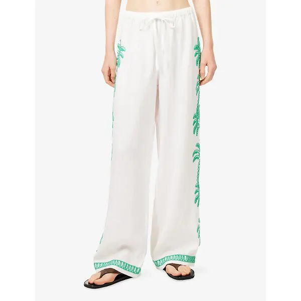 Rails Emmie Embroidered Linen Trousers