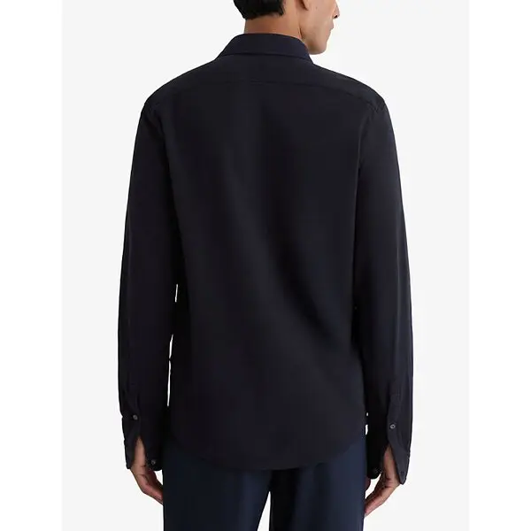 REISS Dasilva Long-sleeve Cotton-piqué Shirt