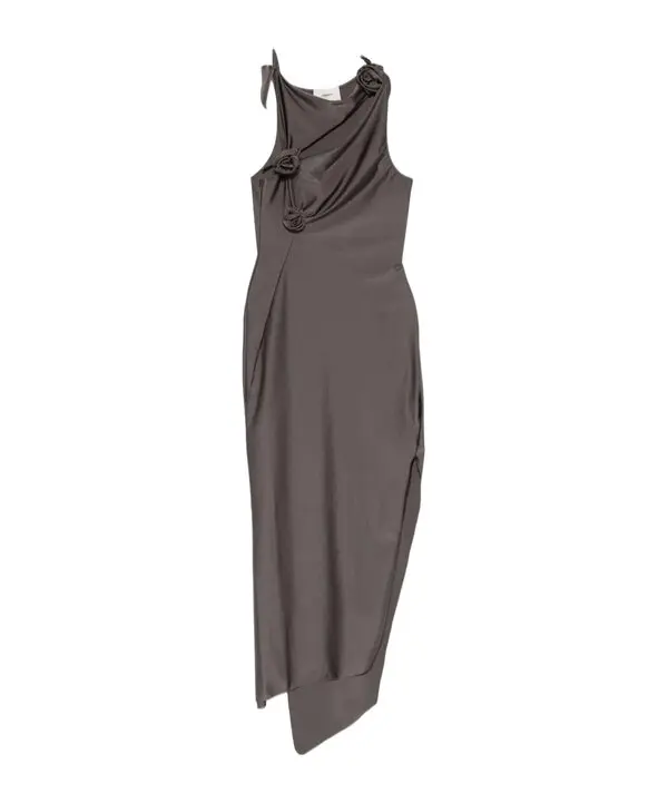 Coperni Flower-appliqué Midi Dress - Black