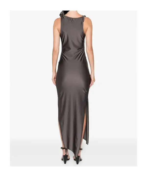Coperni Sleeveless Midi Dress With Floral Appliqu
