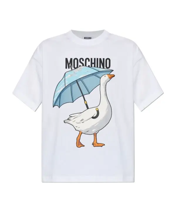 Moschino Short Sleeve T-shirt With Goose Graphic