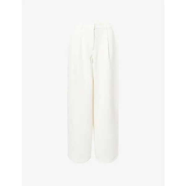 SAMSOE SAMSOE Saharper Pleat Cotton-blend Trousers - Egret