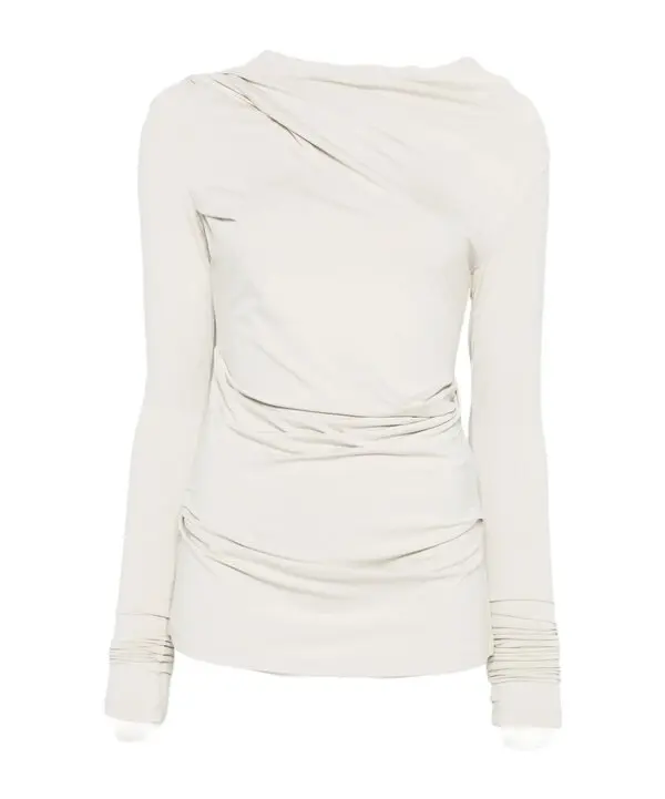 ENTIRE STUDIOS Long-sleeved Draped T-shirt - White