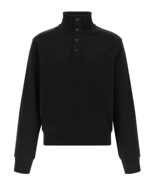 ENTIRE STUDIOS Port Buttoned High Neck Sweatshirt - Black