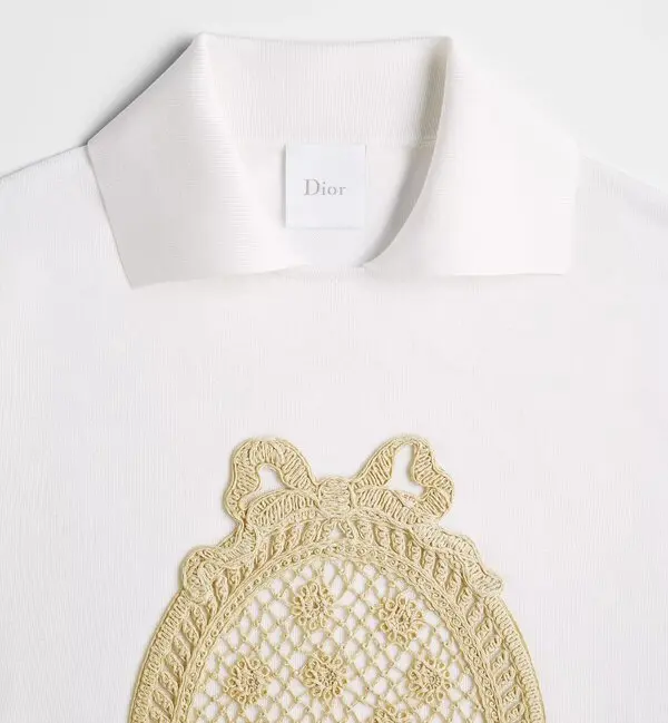 Dior Short-sleeved Polo Sweater With Medallion Detail