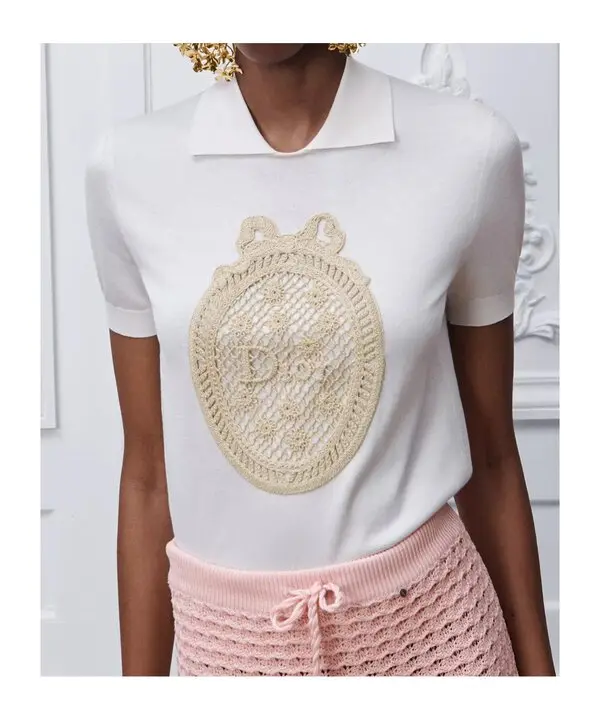 Dior Short-sleeved Polo Sweater With Medallion Detail