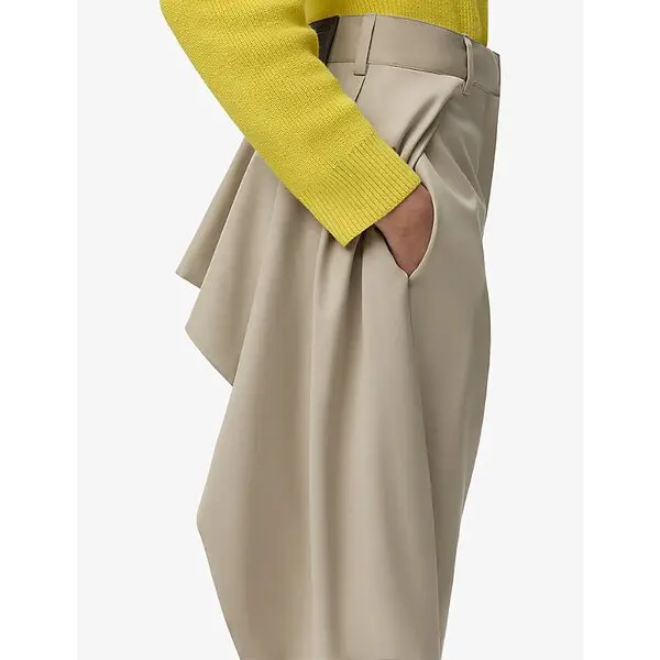 Loewe Wide-leg Cotton-blend Trousers With Side Flaps