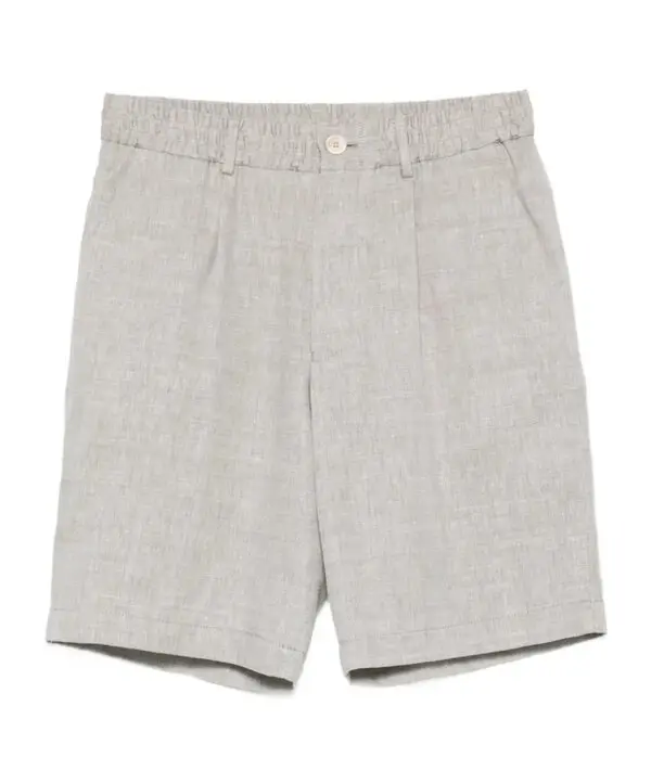 Brunello Cucinelli Herringbone Pleated Shorts