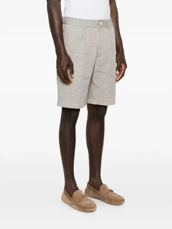 Brunello Cucinelli Herringbone Pleated Shorts