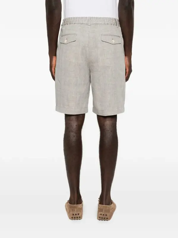 Brunello Cucinelli Herringbone Pleated Shorts