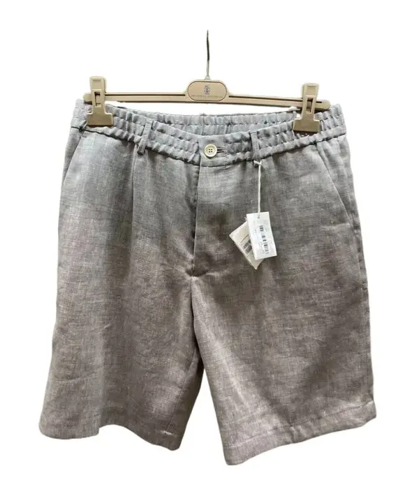 Brunello Cucinelli Herringbone Pleated Shorts
