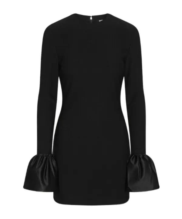 ROTATE BY BIRGER CHRISTENSEN Long-sleeve Fitted Mini Dress - Black