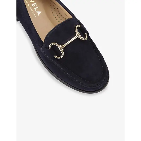 Carvela Suede Loafers With Horsebit Detail - Navy