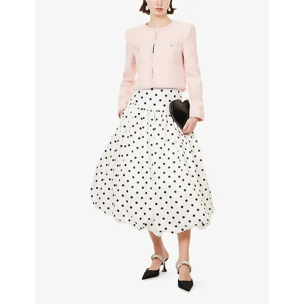 SELF-PORTRAIT Sequin-trim Boxy-fit Boucle Jacket