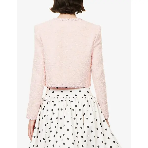 SELF-PORTRAIT Sequin-trim Boxy-fit Boucle Jacket