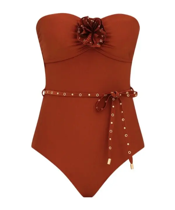 Zimmermann Indra Studded Flower 1pc - Tan