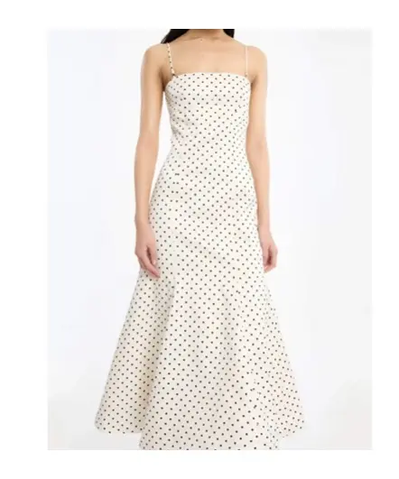 ROTATE BY BIRGER CHRISTENSEN Polka Dot Midi Dress