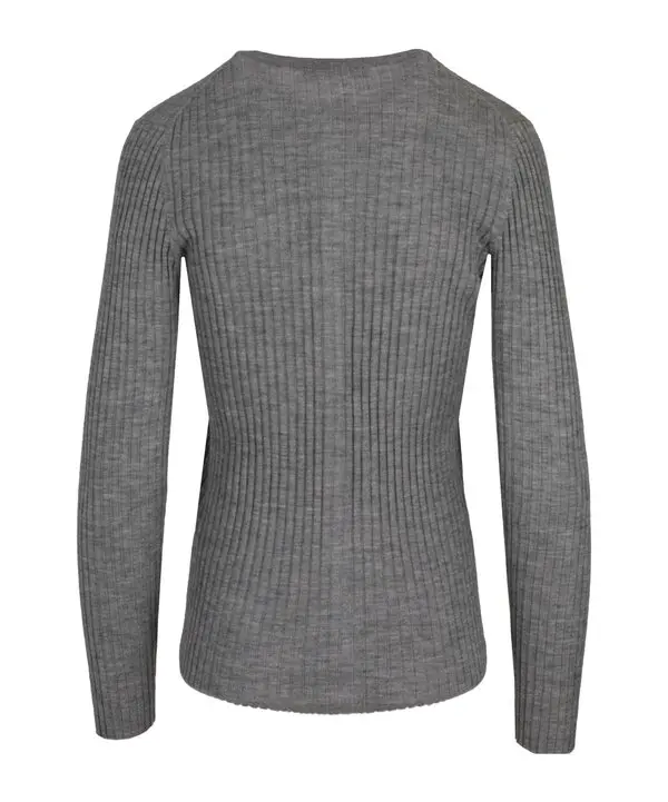 Lela Rose Ribbed Crew Neck Cardigan