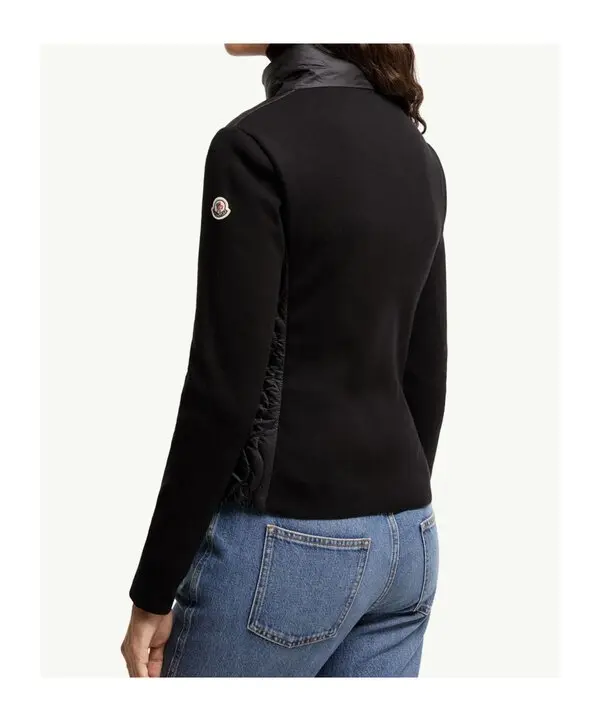 Moncler Quilted Zip-up Cardigan With Logo Patch