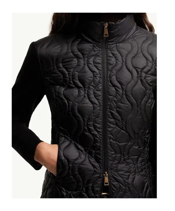 Moncler Quilted Zip-up Cardigan With Logo Patch