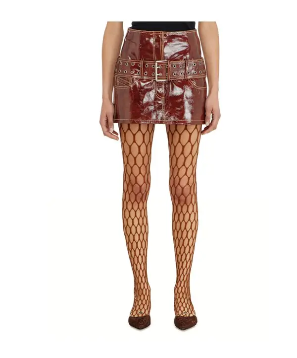 DIESEL® Belted Patent Leather Mini Skirt