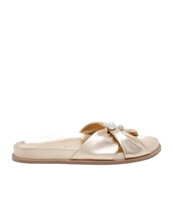 JIMMY CHOO Round-toe Flat Sandals