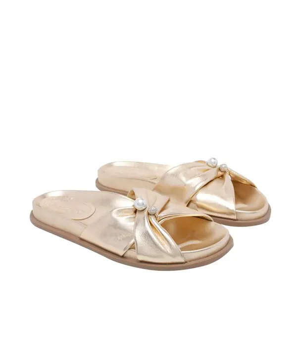 JIMMY CHOO Round-toe Flat Sandals