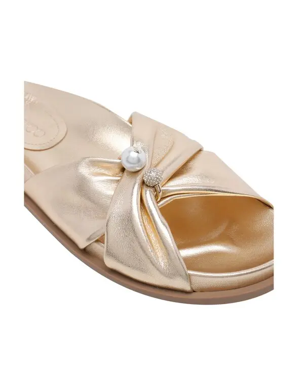 JIMMY CHOO Round-toe Flat Sandals