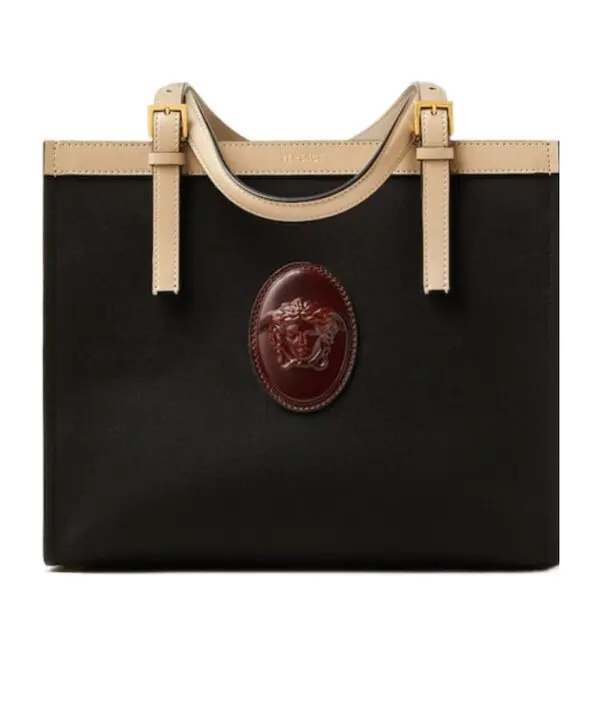 Versace Rivière Canvas Tote - Black