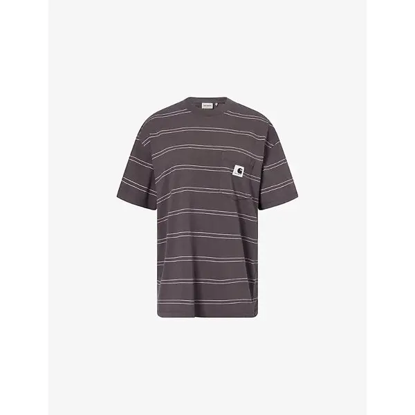 Carhartt Work In Progress Bert Pocket Cotton-blend T-shirt - Stripe Grphit/hrtnsia